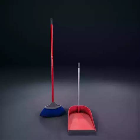 3d Model Broom And Dustpan Hdrp Classroom Ar Vr Vr Ar Low Poly Cgtrader