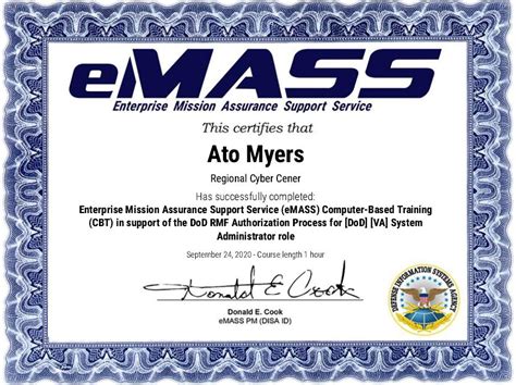 Rmf Emass Dodrmf Riskmanagement Ato Myers Cissp Ceh Gcih