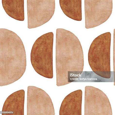 손으로 그리는 갈색 수채화 추상원은 브러시 스트로크가 매끄러운 패턴 배경을 반점합니다 포스터 인쇄 카드 엽서 직물 직물 인사말