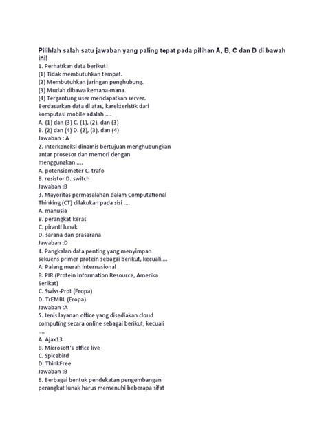 Soal Informatika 7 Pdf