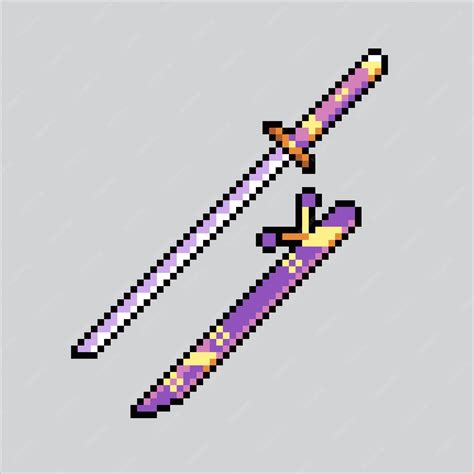 Pixel Art Illustration Katana Pixelated Katana Japanese Katana Sword