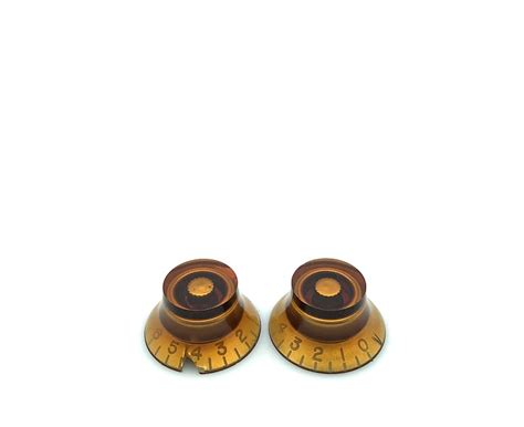 2 Les Paul Style Bell Bonnet Knobs Amber Reverb
