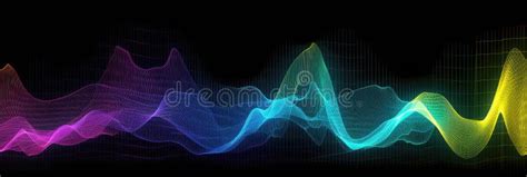 Purple Yellow Blue A Digital Representation Of Sound Waves In An Array