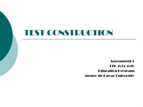 Ppt Test Construction Powerpoint Presentation Free Download Id 5324682