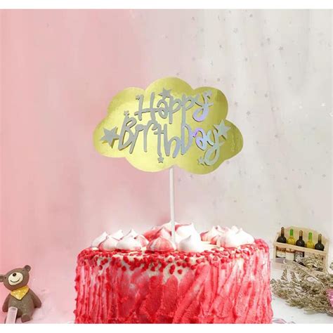 Jual Cake Topper Happy Birthday Bentuk Awan 02 Hiasan Kue Bentuk Awan Cake Topper Hbd