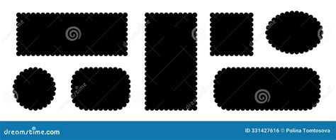 Border Frame Scallop Edge Rectangle Oval Round Vector Shape Wave Scallop Squiggle Cute Simple