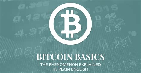 bitcoin basics the phenomenon explained in plain english