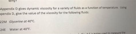 Solved Why Appendix D Gives Dynamic Viscosity For A Variety