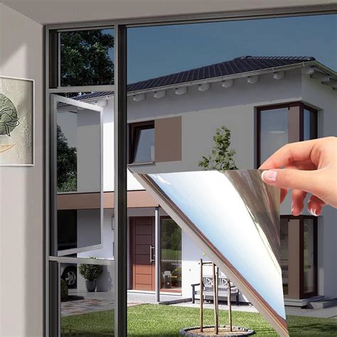 Reflective One Way Mirror Window Film Daytime Privacy Static Cling