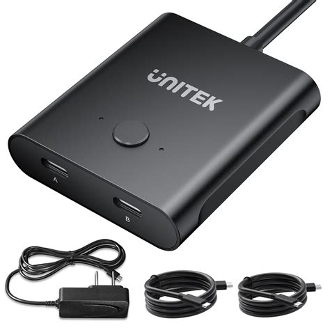 Unitek Bi Directional Usb C Switcher 1 In 2 Out 2 In 1 Out Usb Switch Selector 2 Computers Share