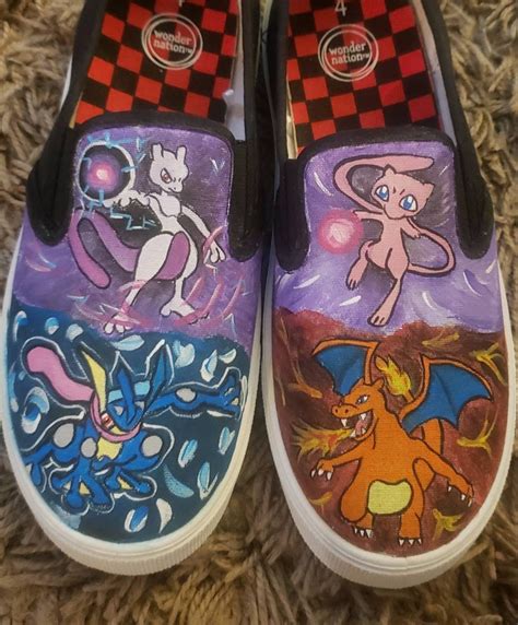 Pokemon Painted Shoes Etsy