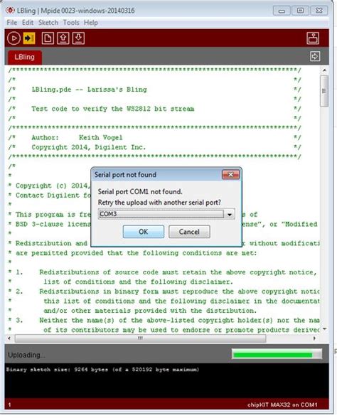 using ws2812 leds with chipkit max32