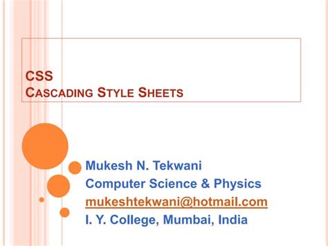 css cascading style sheets introduction ppsx