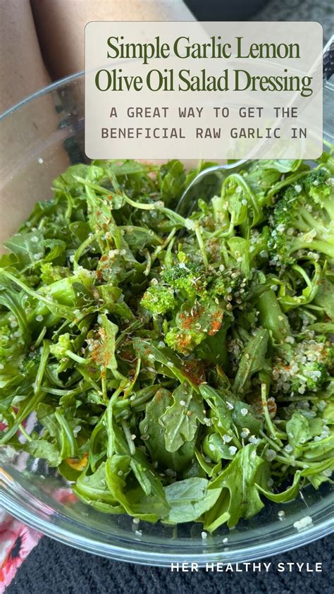 Simple Garlic Lemon Olive Oil Salad Dressing Her Healthy Style