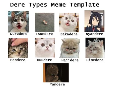 Dere Types Meme Template Dandere Hajidere Ifunny