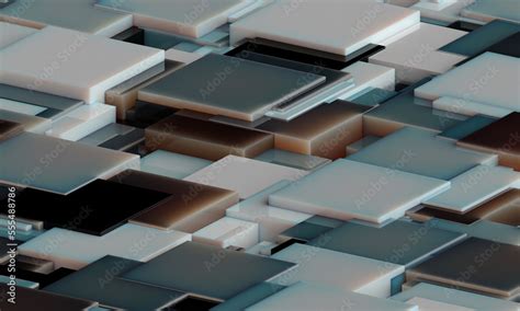 Abstract Digital Wallpaper Design Of Dark Cubes On A Plane With