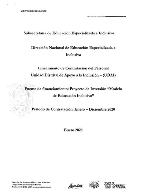 Lineamiento De Contratación De Personal Udai 2020 Pdf