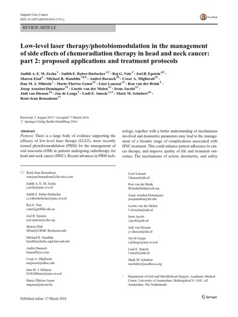 Zecha 2016 Pdf Radiation Therapy Health Sciences