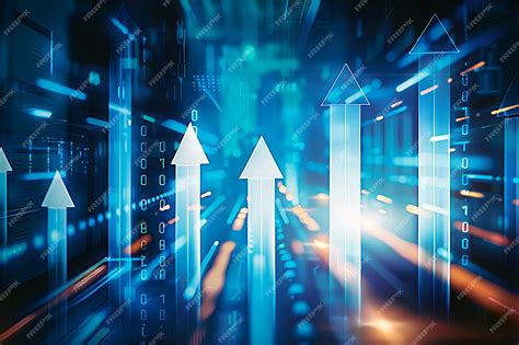Premium Photo Futuristic Digital Data Stream With Arrows And Binary