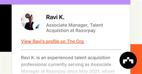 Ravi K Associate Manager Talent Acquistion At Razorpay The Org