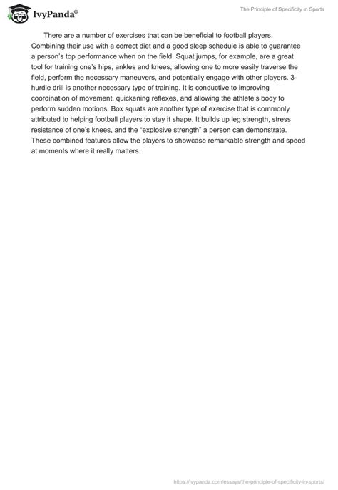 The Principle Of Specificity In Sports 552 Words Essay Example
