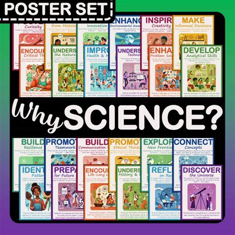 Why Study Science Posters Motivational Stem Quotes Rainbow Classroom Decor