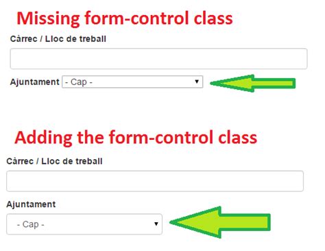 Bootstrap Theme And Select Components Missing Form Control Class Drupal Org