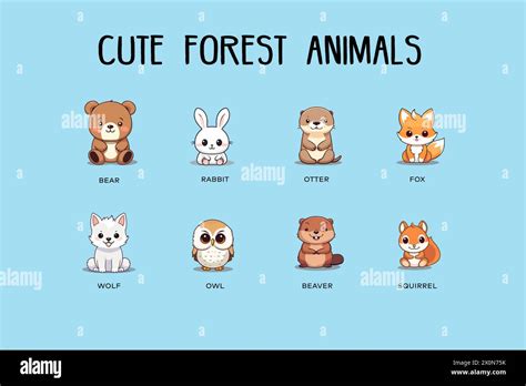 Chibi Anime Animals A Set Of Cute Anime Girls Illustrations In Various