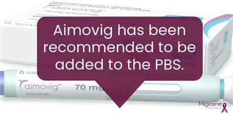 Aimovig Recommended To Be Listed On The Pbs Migraine Australia