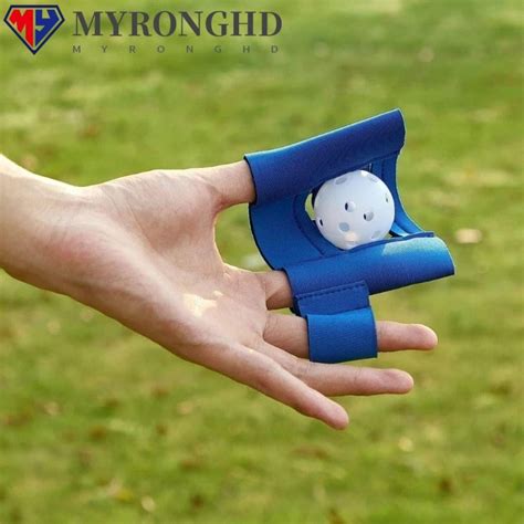 ถุงมือฝึกซ้อม Myronghd ถุงมือซอฟต์บอลเบสบอลขนาดเล็กขนาดกอล์ฟ ลูกฝึกซ้อมกอล์ฟแบบยืดได้ Fibr