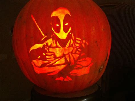 Deadpool Pumpkin Stencil