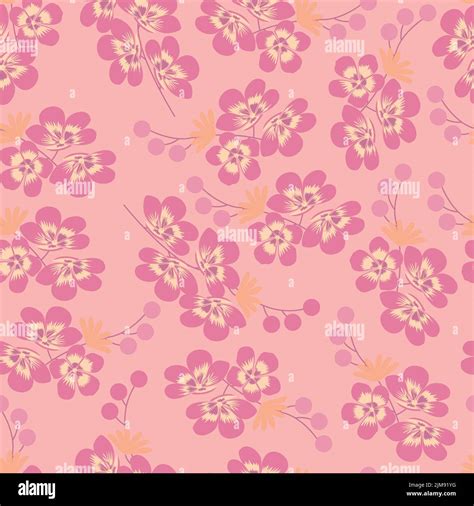 Elegant Trendy Vector Floral Seamless Pattern Design Of Beautiful Abstract Flowers Elegant