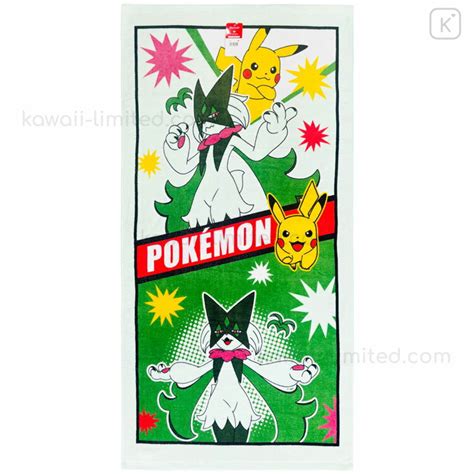 Japan Pokemon Bath Towel Meowscarada And Pikachu Ready To Fight Kawaii Limited