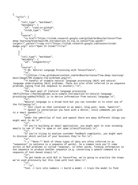 08 Introduction To Nlp In Tensorflow Ipynb Pdf