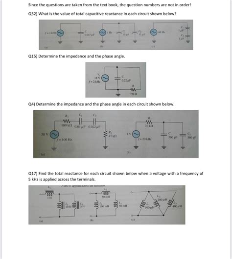Solved What Is The Value Of Total Capacitive Reactance In Each Answer Transtutors