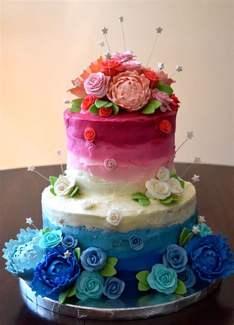 Pink And Blue Birthday Cake Birthday Cake Pictures Beautiful