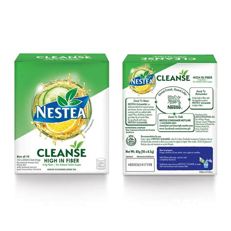 Nestea Cleanse Lemon Cucumber Powdered Green Tea With Fiber 250ml