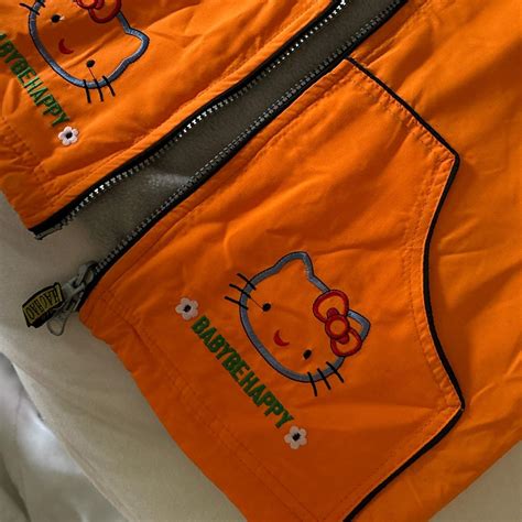 Rare Orange Hello Kitty Vest Has Small Stain In Depop