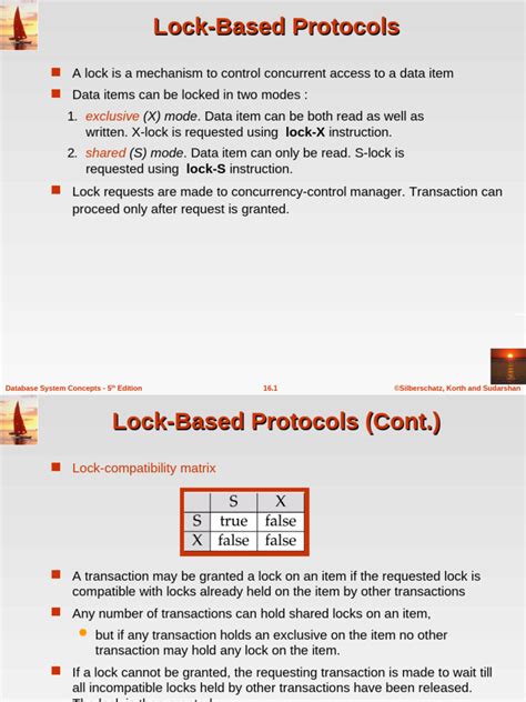Lock Based Protocols In Dbms Pdf Database Transaction Data