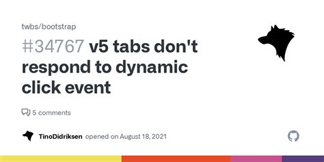 V Tabs Don T Respond To Dynamic Click Event Issue Twbs Bootstrap Github