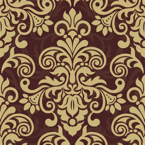 Ornage Ornament Damask Pattern Seamless Vector 07 Free Download