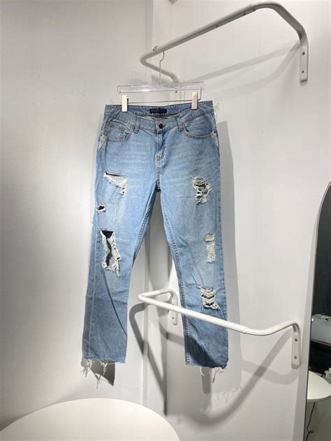Zara Basic Z1975 Denim Distressed, Women's Fashion, Bottoms, Jeans on ...