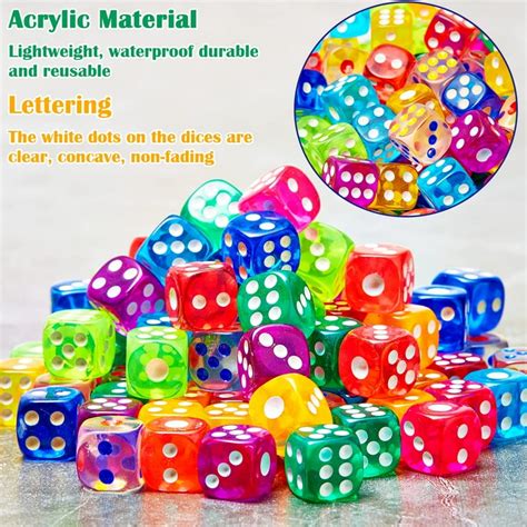 Tenzi Dice Game 100pcs 16mm Game Dice D6 Six Sided Of Rounded