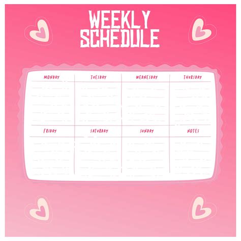 Cute Weekly Schedule Template
