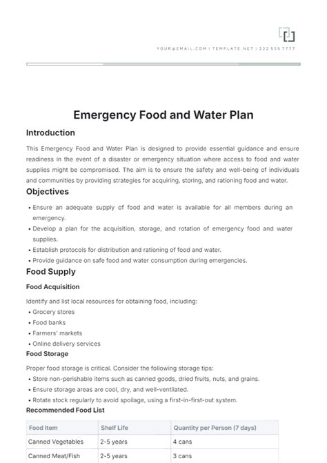 Free Emergency Plan Templates Editable And Printable