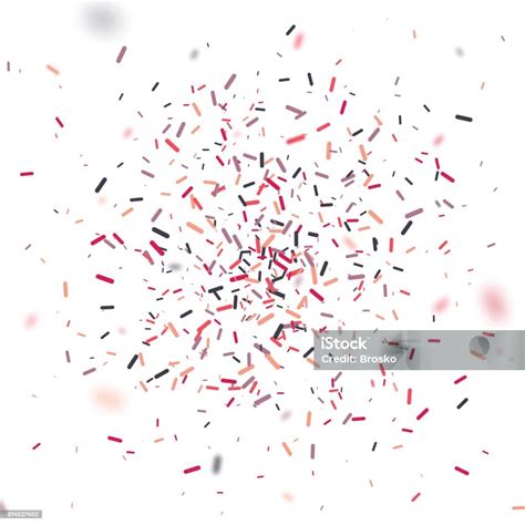 흰색 바탕에 무작위로 떨어지는 화려한 색종이 비행 입자와 추상적인 배경입니다 색종이 조각에 대한 스톡 벡터 아트 및 기타 이미지 색종이 조각 크래커 폭발 Istock