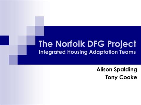Norfolk Dfg Project Integrated Housing Adaptation Teams