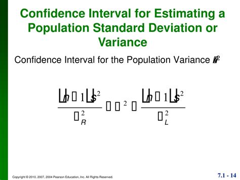 Ppt Chi Square Distribution Estimating Population Variance