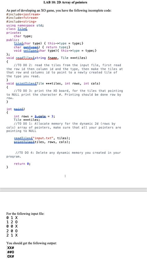 Solved LAB D Array Of Pointers As Part Of Developing An Chegg