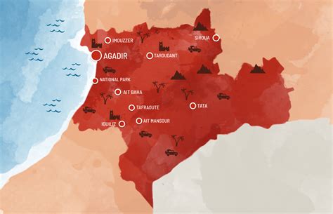 Morocco Map Map Of Souss Massa Explore Agadir Souss Massa